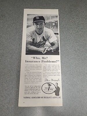 Stan Musial Insurance Association Print Ad Advertisement 1960 Vintage ...