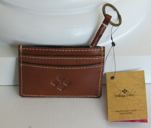 Patricia Nash Varenna Leather Card Wallet w/ Key Chain Tan P42201 NEW ...