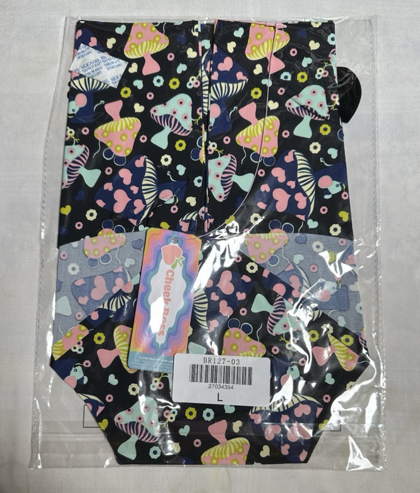 NWT Cheek Boss High Rise Seamless Brief LARGE Black Pink Mushroom Mouse ...