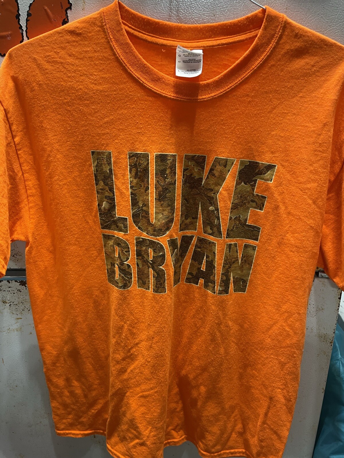 Luke Bryan 2017 Tour Men's Large Shirt Orange Hunting Fishing Loving ...