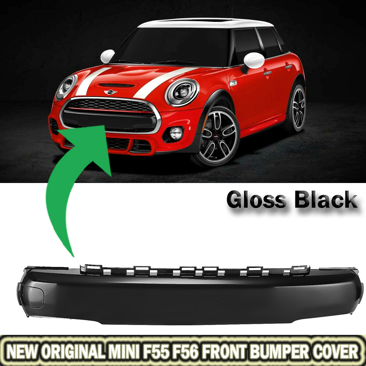 For MINI F55 F56 F57 Cooper JCW Front Bumper Number Plate Cover Gloss ...