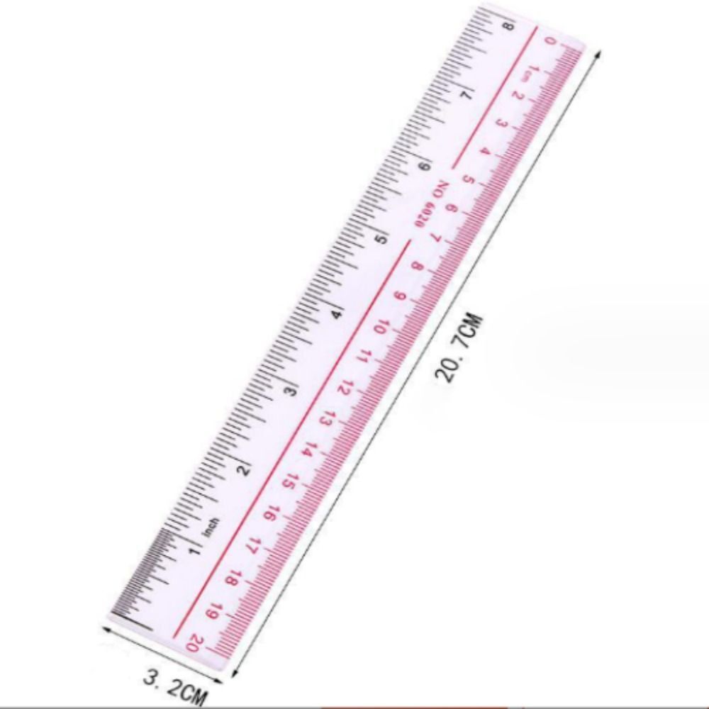 3 Pack 6 inch Plastic Ruler 8 inch Measuring Tool Set Straight Ruler ...