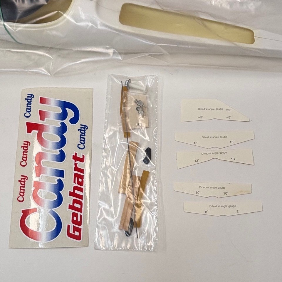 Vintage Gebhart Candy Mini Airplane Hand Launch Glider ARF Kit Carbon ...