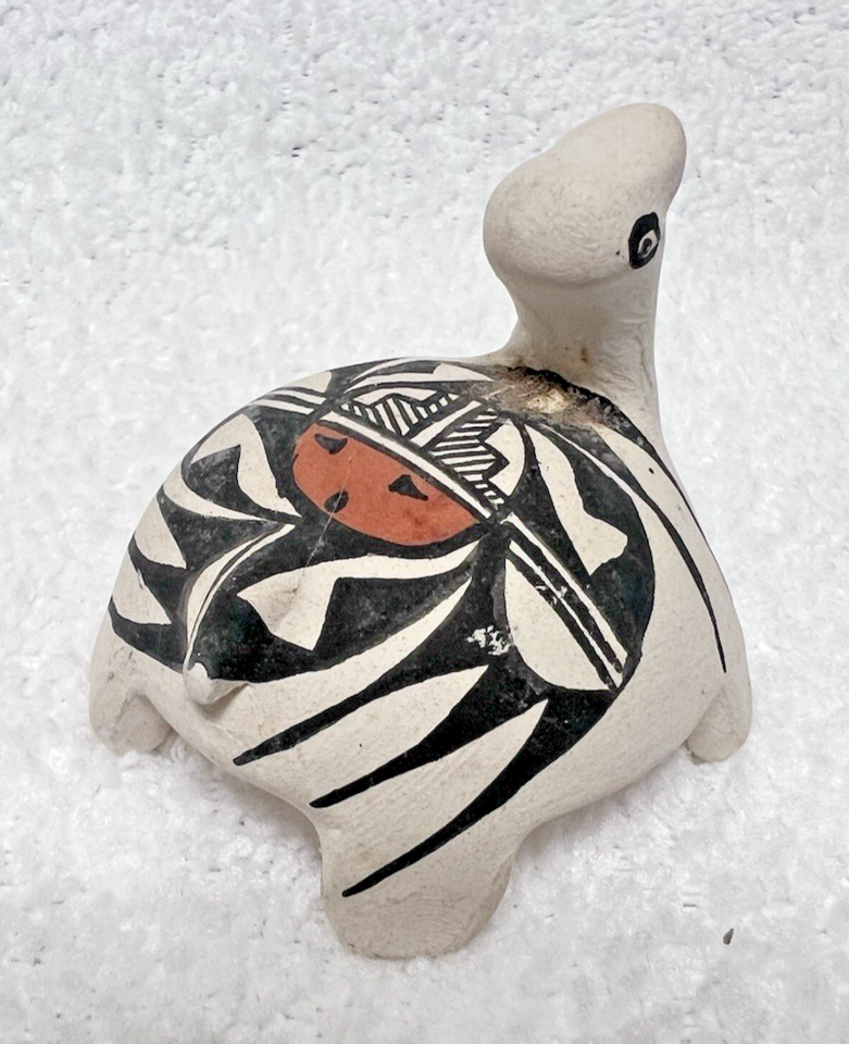 Vintage Acoma Pottery White Turtle Hand Painted Native American Art New ...
