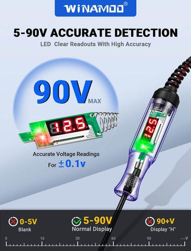 Automotive Test Light with 5-120V LED Digital Voltage Display Circuit ...