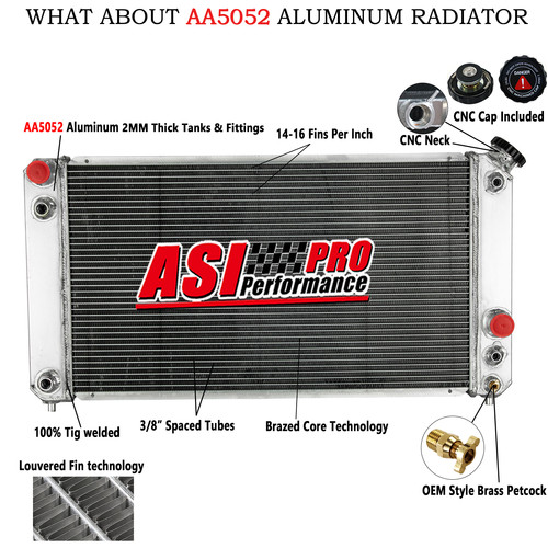 4 Row Aluminum Radiator For 1986-2005 Chevrolet S10 / S-10 LS Swap ...