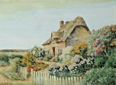 Alexander Molyneux Stannard (1898-1975) Watercolour. Thatched Cottage ...