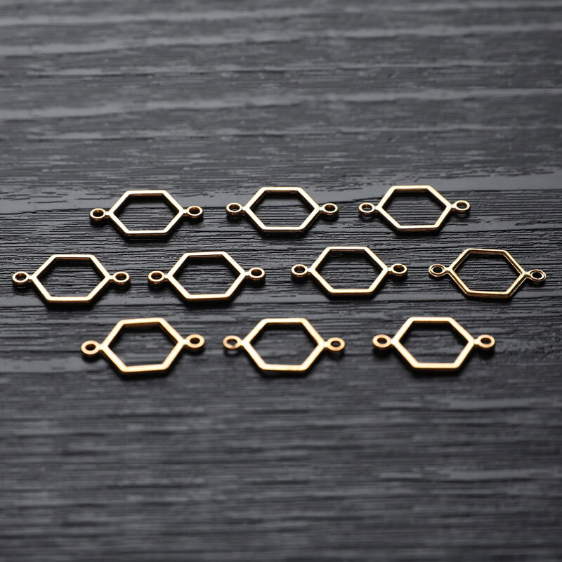 40pcs Gold Honeycomb Connector Charms For Jewelry Making DIY Jewelry ...