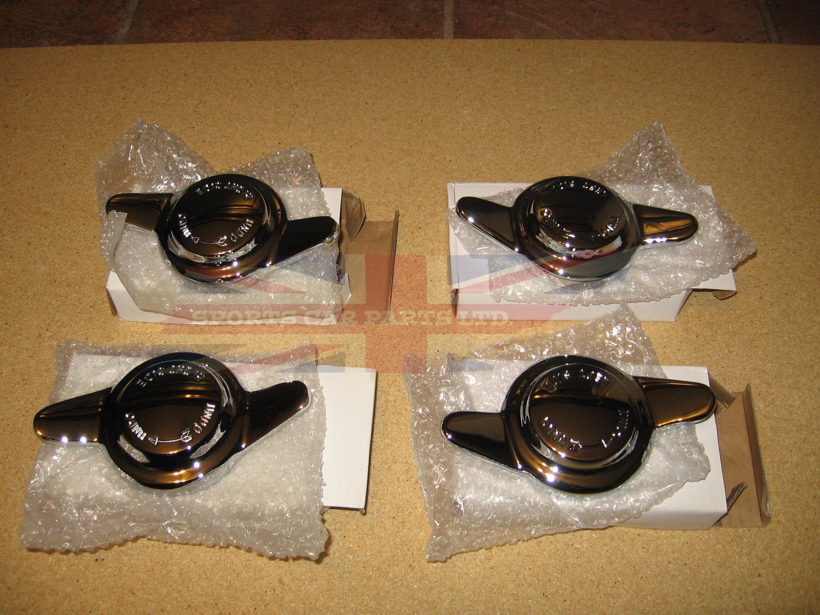 New Set of 4 Knock-Off Knockoff Nuts Nut for Wire Wheel MG Midget MGB ...