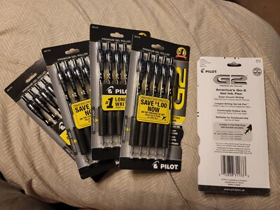 5 Packs of 5 Pilot G2 GEL Roller Pens Extra Fine Point 0.5mm Black 25 ...