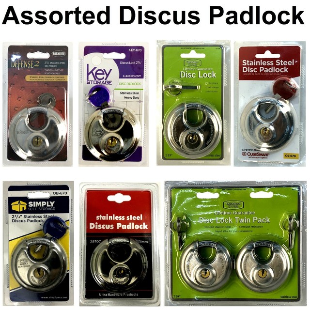 Cubesmart Stainless Steel 2 ¾ Disc Padlock With 1 Key for sale online ...