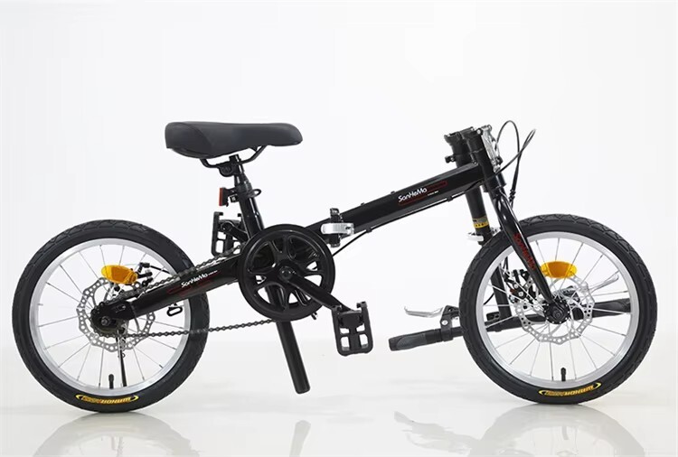 16" Folding Bike Single Speed Disc-brake Portable Bicycle High Carbon ...