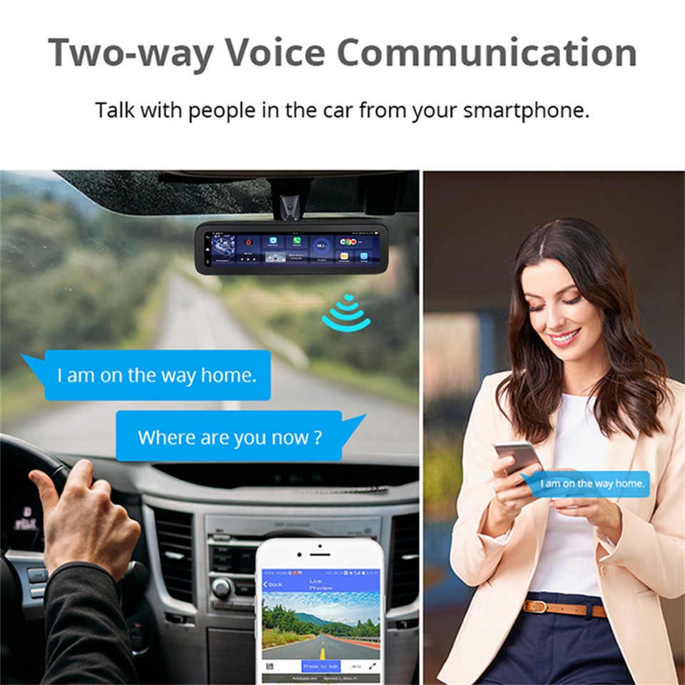 1080P HD 360° Panoramic 4CH Cameras Lens Car DVR Backup Mirror Dash ...