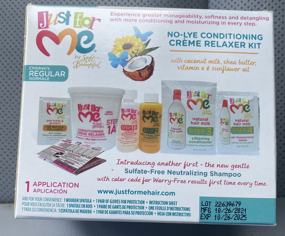 Just For Me No Lye Conditioning Creme Hair Relaxer Kit 2 Pack NEW Exp ...