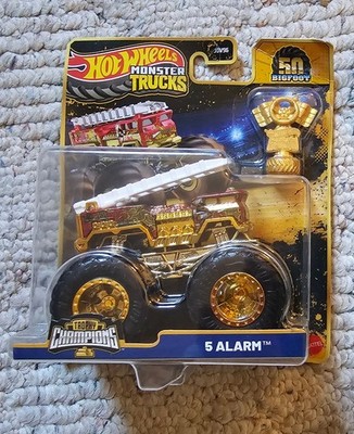 Hot Wheels Monster Trucks 2025 Trophy Champions 50 BIGFOOT 5 Alarm ...