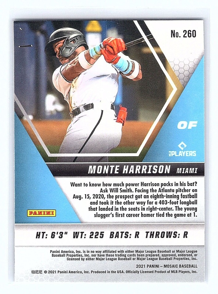 2021 Panini Mosaic #260 Monte Harrison RC | eBay