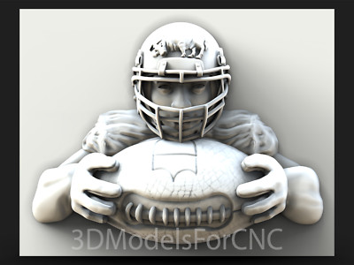 3D Model STL File for CNC Router Laser & 3D Printer American Football ...