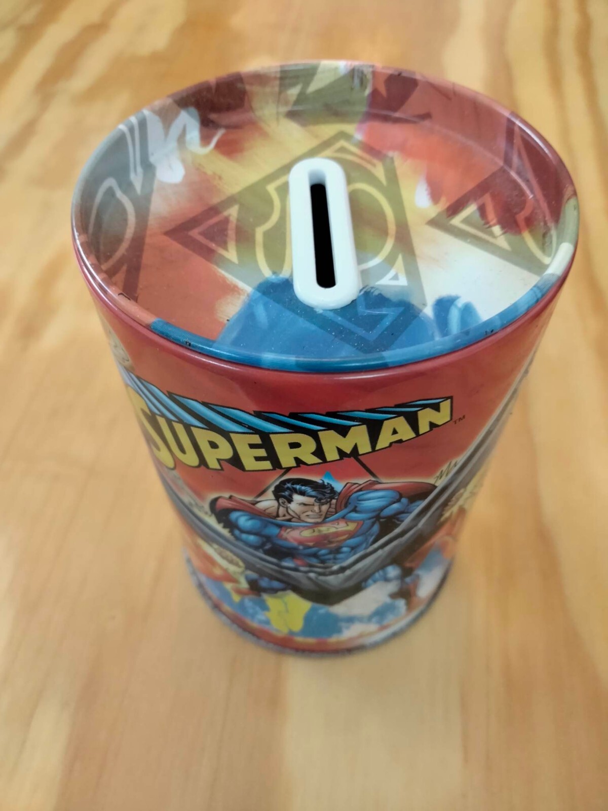 Superman Tin Can Coin Bank Vintage DC Comics | eBay