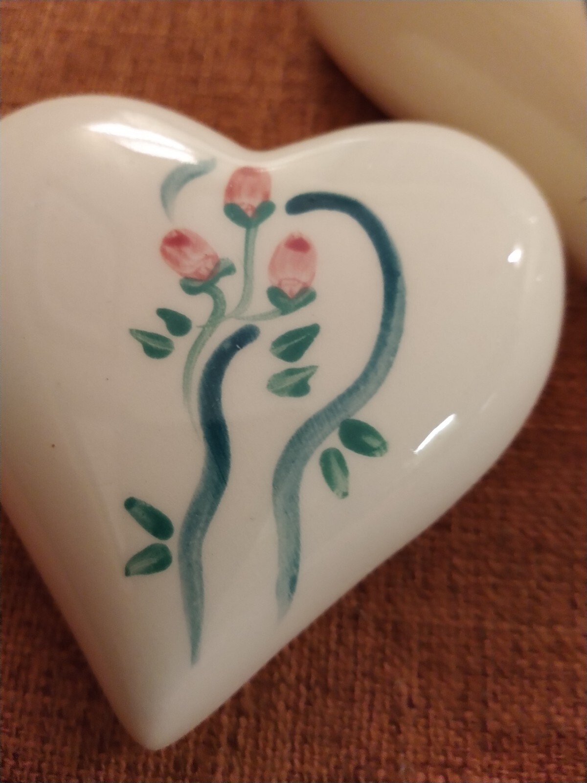 Home Interiors Ceramic Rosebud Painted Hearts Wall Decor/Lastens ...