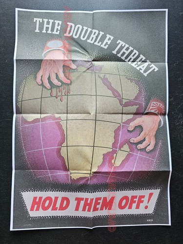 1944 WW2 USA AMERICA JAPAN AFRICA MAP ATLAS HOLD THEM OFF PROPAGANDA ...