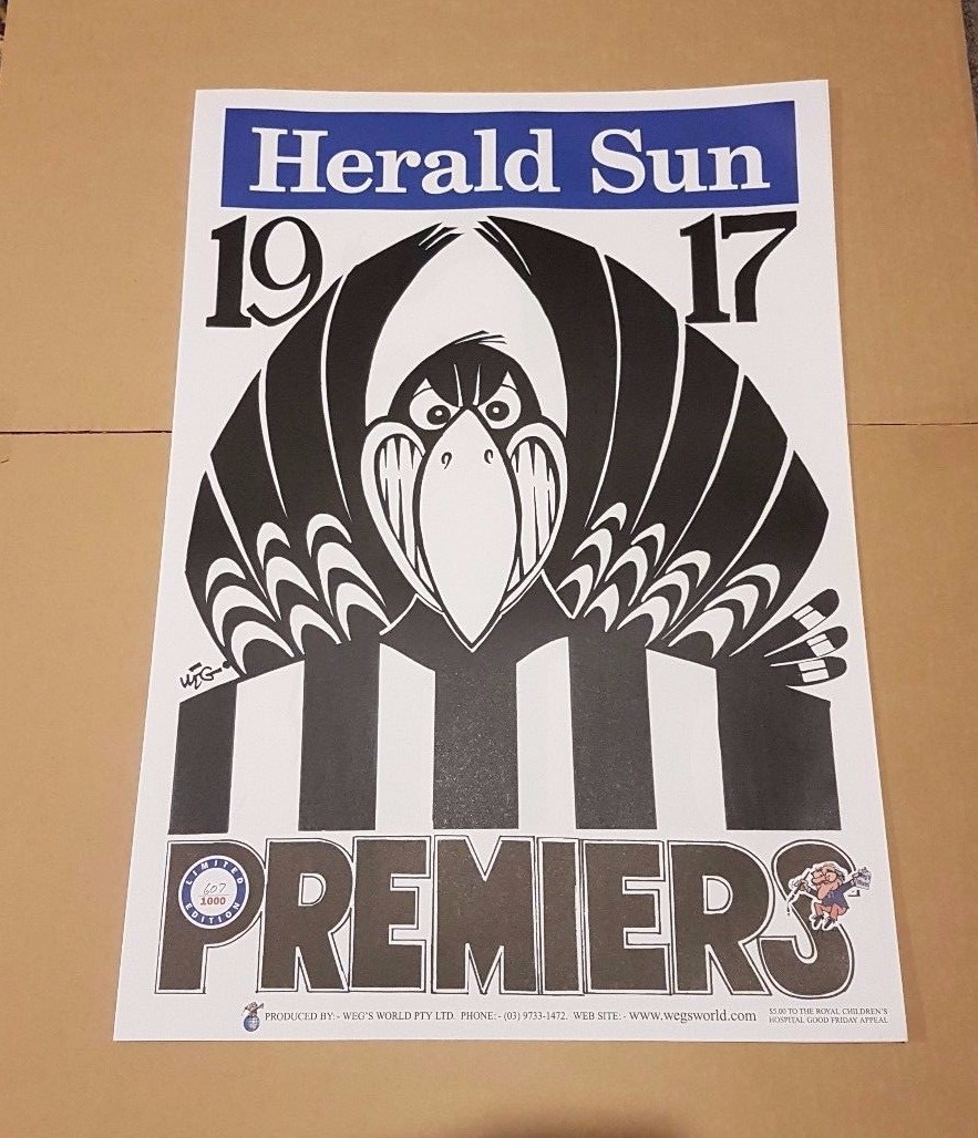 1902 - 1953 COLLINGWOOD PREMIERSHIP WEG POSTER SET OR SINGLE LIMITED ...