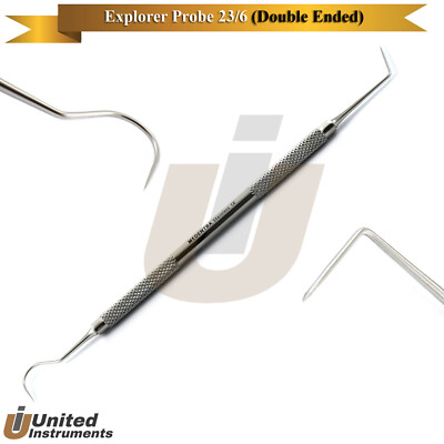 Dental Explorer 6 Double Ended Endodontic Hygiene Probe 23 Hook ...