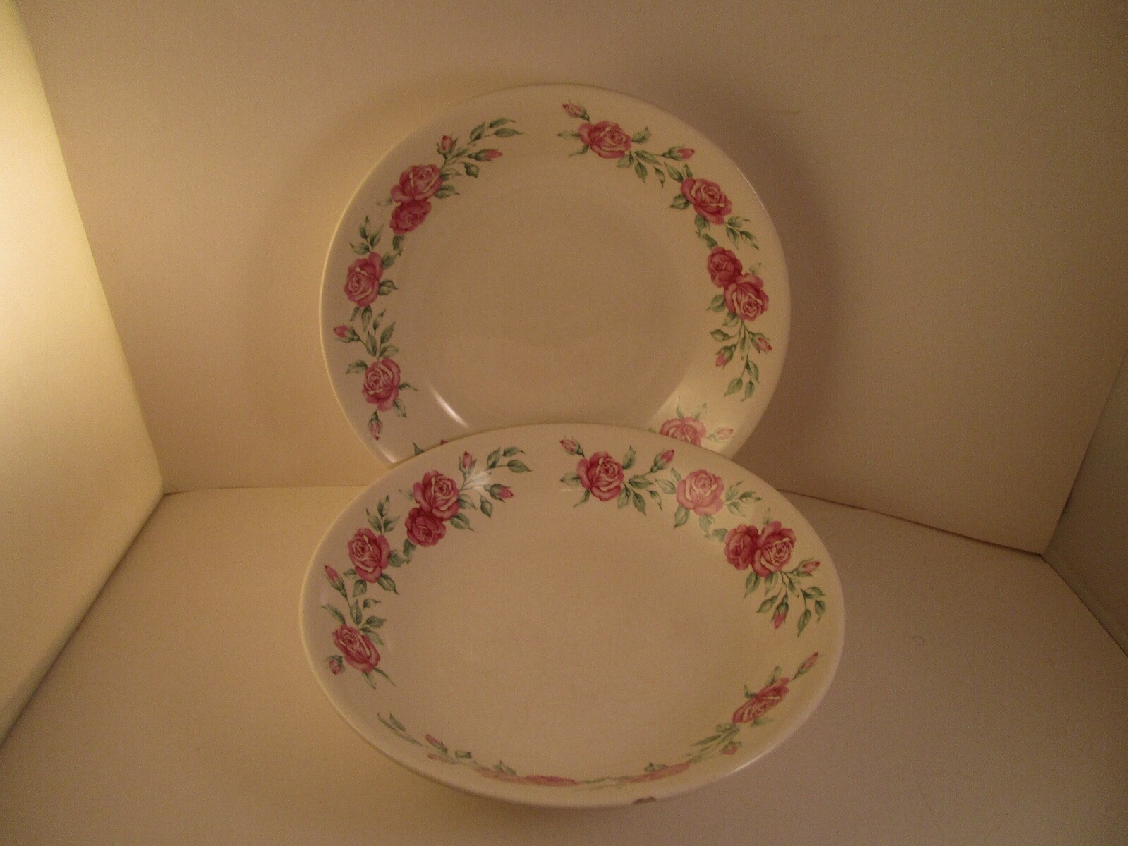 Vintage Sabin China Oven Proof Pink Roses Pair of Coupe Soup Bowls | eBay