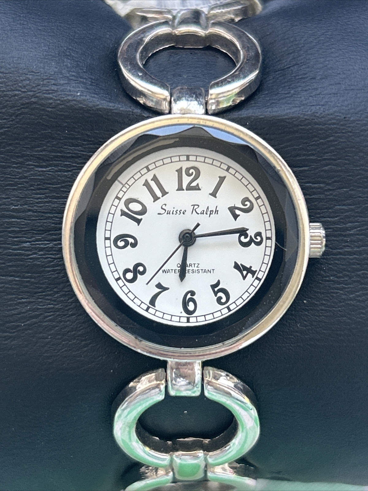 Swisse Ralph White Dial Black Bezel Silver Tone Women… - Gem