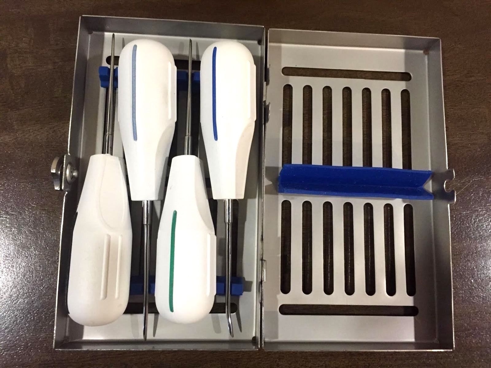 Dental Elevator Set of 4 Tooth Extraction Kit + Sterilization Cassette ...