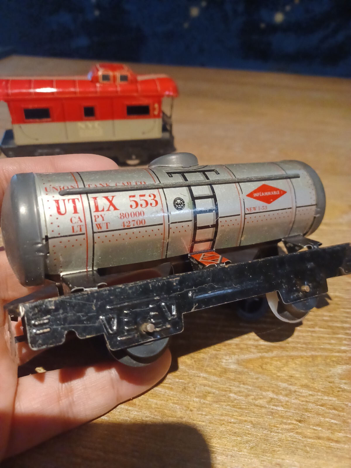 Vintage Marx Train Car Lot of 3 20102 Caboose Train Car - Union Tank ...