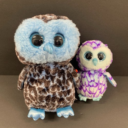 Ty Beanie Boos 9" 6" Medium Yago & Oscar the Owl Stuffed Animal Plush ...