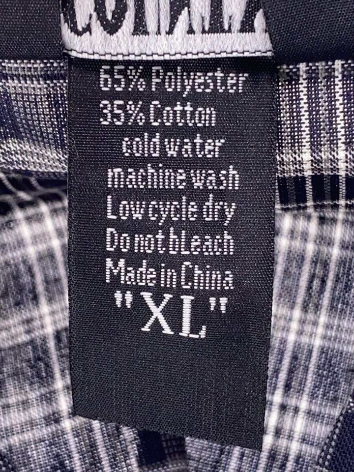 FB COUNTY Long Sleeve Shirt, XL, Polyester, Multicolor Check | eBay UK