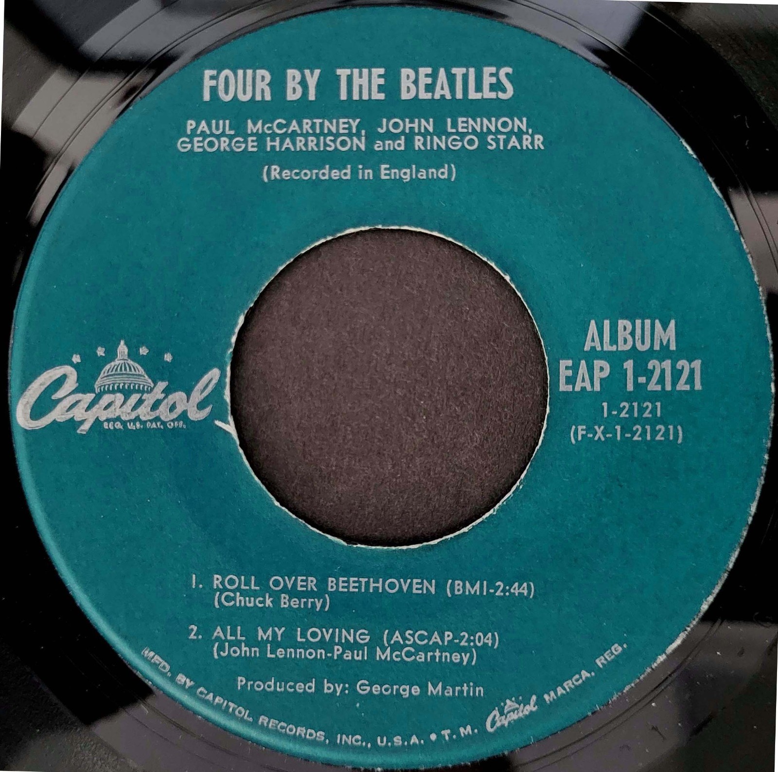 Beatles RARE VINTAGE U.S. 1964 EC ' FOUR BY THE BEATLES ' EP RECORD ...