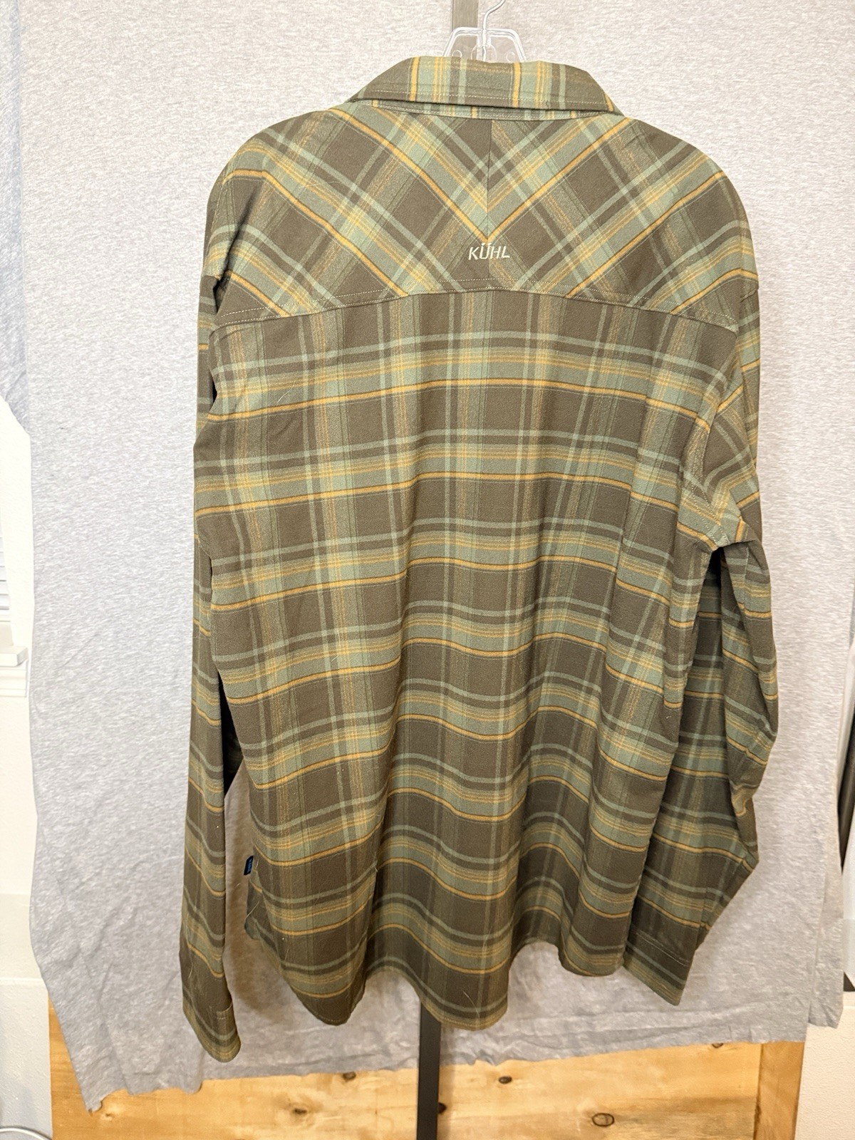 KUHL Men's XL Regular Brown/Green Plaid Flannel LS Button-Up Pockets ...