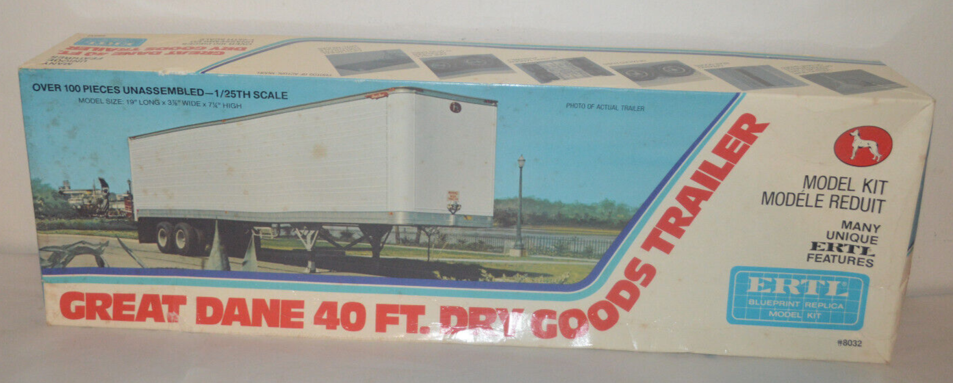 Great Dane 40 FT. Dry Goods Trailer Blueprint Model Kit By Ertl 1/25th ...