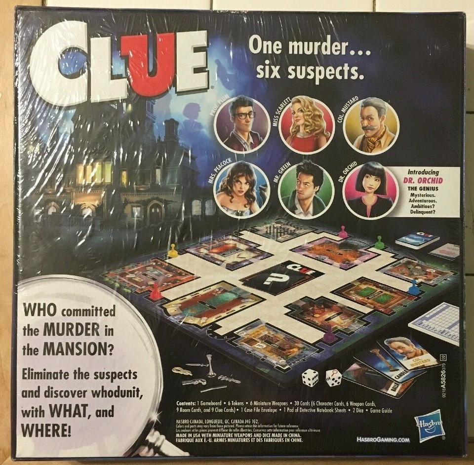 Clue Original Board Game Family Fun Friends Sleuth Solve Mystery Kids ...