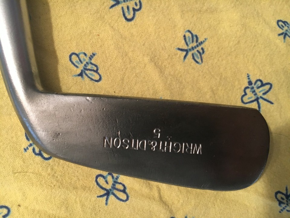 WRIGHT & DITSON PUTTER/ SEMI PUTTER VINTAGE ANTIQUE HICKORY SMOOTH FACE ...