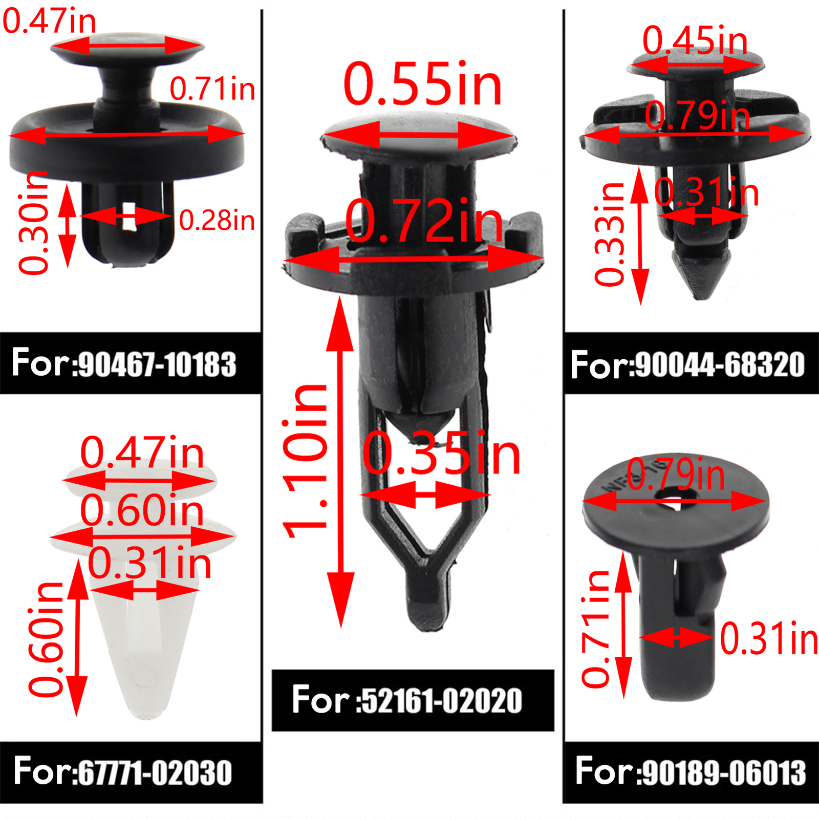 100 For TOYOTA Camry Bumper Trim Panel Clip Push Rivet Inner Wheelarch ...