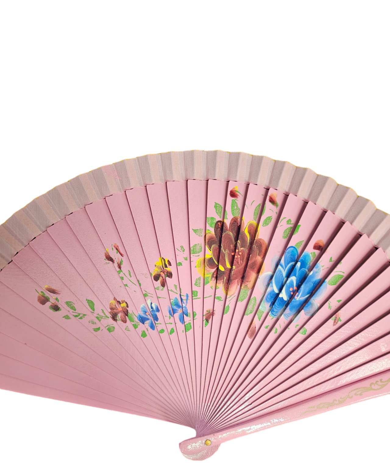 Vintage Inspired Spanish double Side Folding Bridgerton party Wood Fan ...