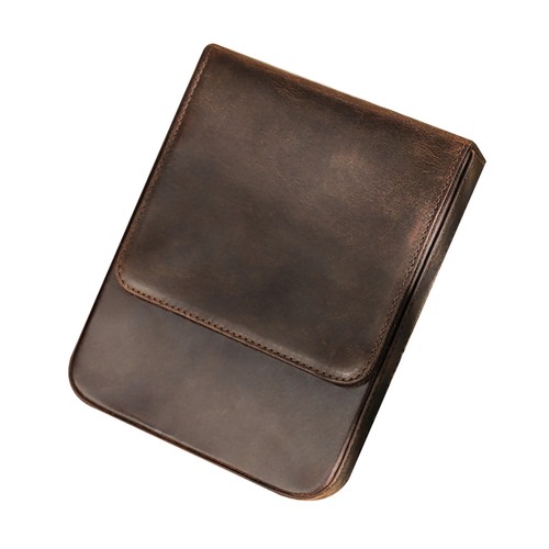 6 Slots Genuine Leather Pen Case Office Pencil Holder Pens Organizer Bag Gift | eBay