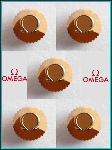 5 (five) Original OMEGA Watch Crowns GOLD PLATED - N.O.S. - 4.10 mm ...