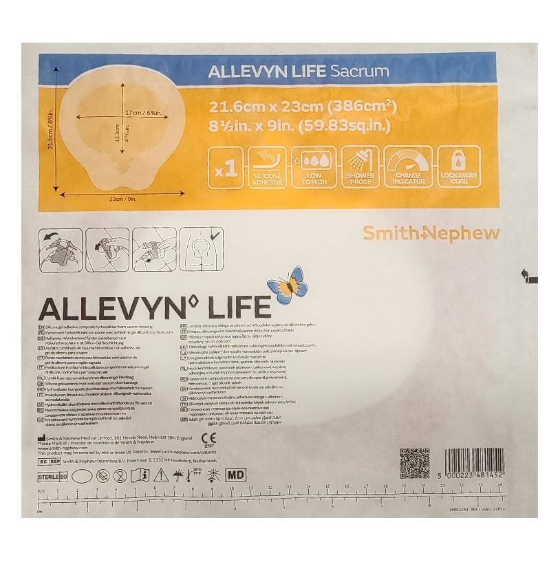 *10-Pieces* Smith & Nephew Allevyn Life Sacrum 8.5” x 9” Dressing ...
