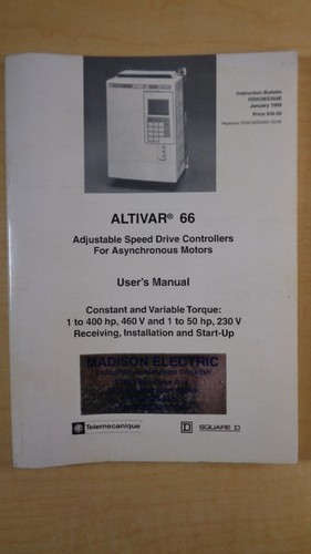 Altivar 66 Adjustable Speed Drive Controller Asynchronous Motors Manual ...