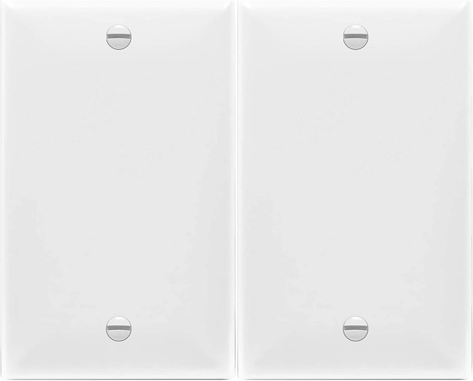 Blank Wall Plate Cover, 1 Gang Faceplate, Thermoplastic/Nylon Outlet ...