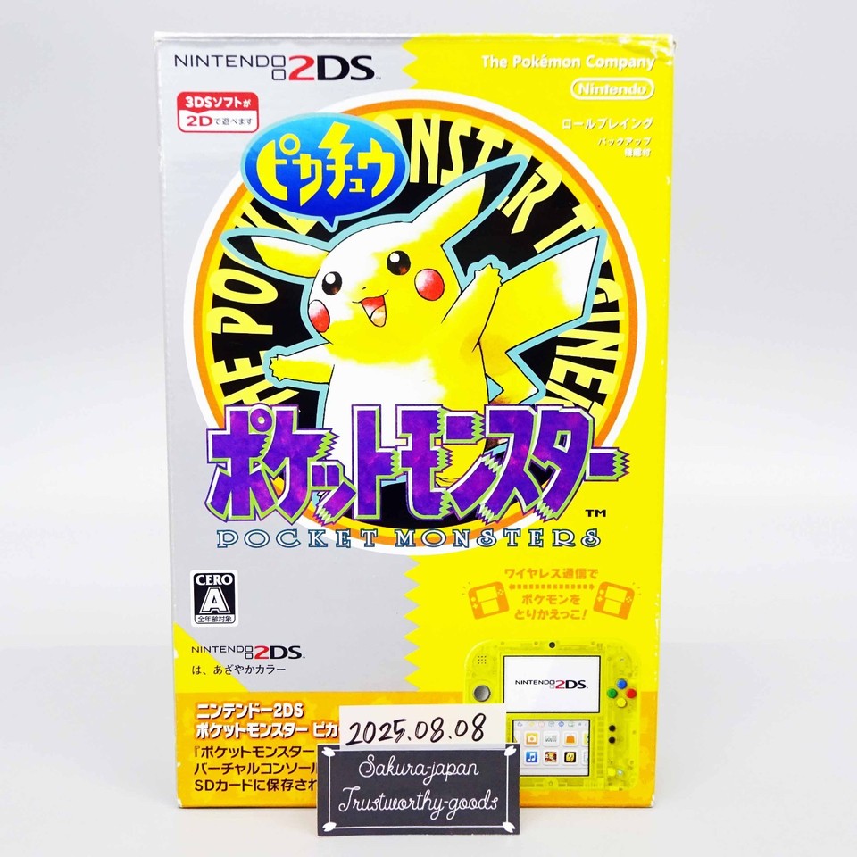 Nintendo 2DS Pokemon Yellow Pikachu Limited Edition Console Game Japan ...