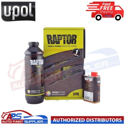 U-POL RAPTOR 1 BOTTLE KIT TOUGH BED LINER COATING UPOL WITH HARDENER ...
