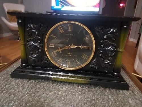 RHYTHM Mantle Transistor Clock Olive Green Not Working For Parts Or ...