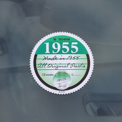 1955 Green Tax Disc Replacement Retro Vinyl Sticker Decal For Car ...