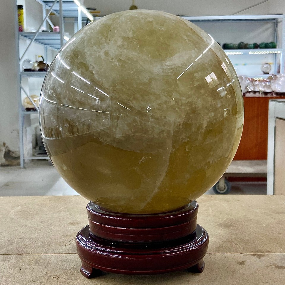 23.8LB Natural Yellow crystal ball Quartz Citrine sphere Mineral ...