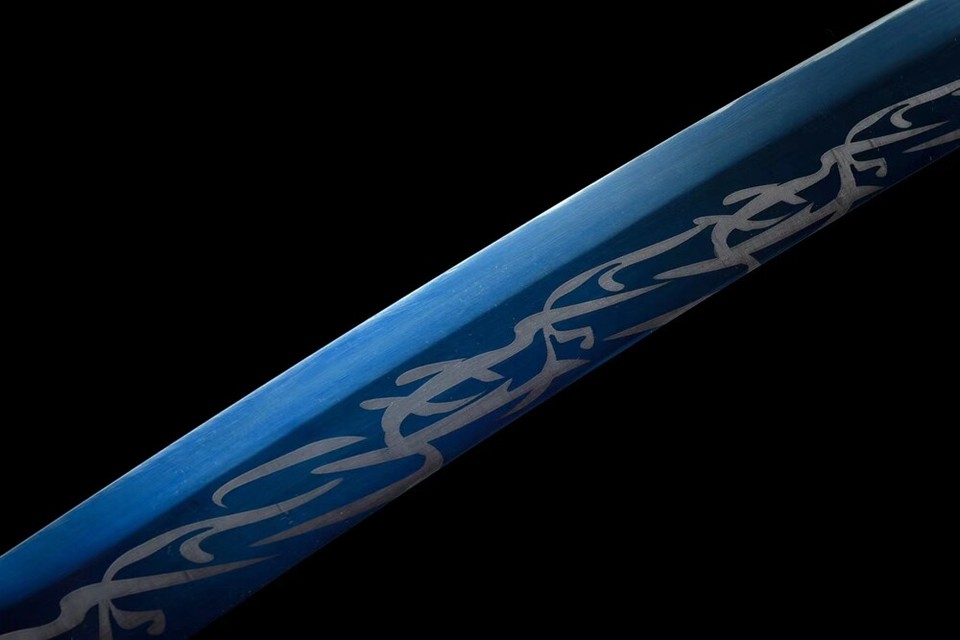 Full Tang Blue High Manganese Steel Dao Sword Camping Hunting Knife ...